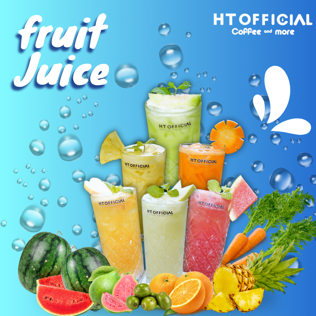 6 Vị Nước Ép Tươi Ngon Từ Trái Cây Thiên Nhiên - HT Official - Coffee ...